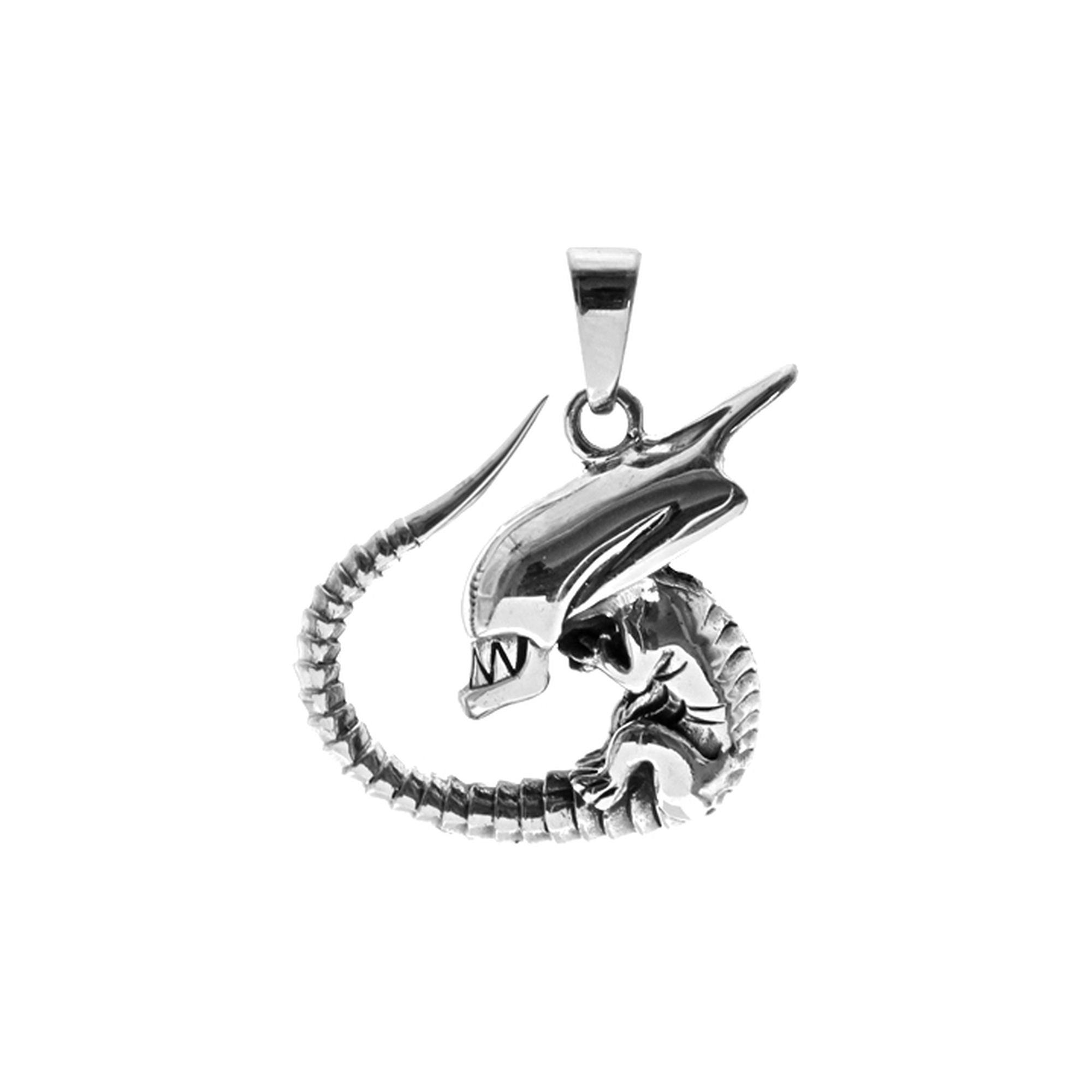 Harley Xenomorph alien pendant | My Silver Jewellery